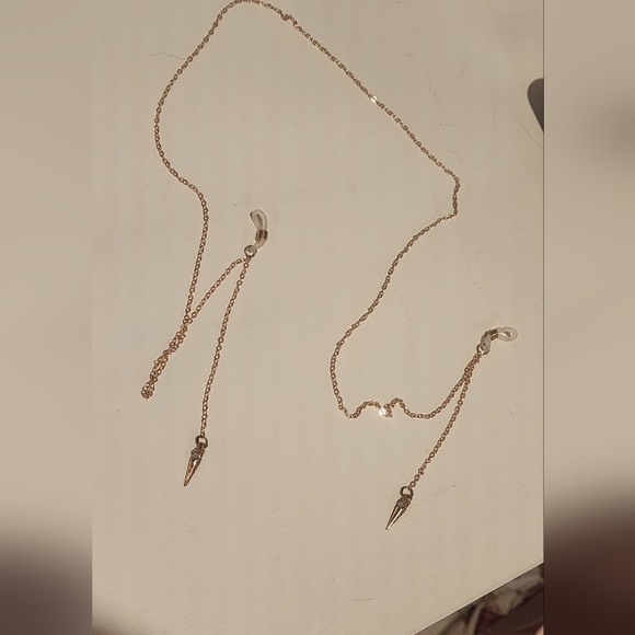 Jewelry | Elegant Gold Chain Glasses Holder With Spike Pendants | Poshmark